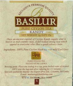 Tea Bag: Kandy Pure Ceylon Tea, N3 (Basilur, Sri Lanka(Leaf of Ceylon ...