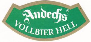 Drink Label: Kloster Andechs Vollbier Hell (Klosterbrauerei Andechs, Germany, Federal ...