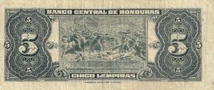 Banknote: 5 Lempiras (Honduras(1953-1972 Issue) Wor:P-51c.3