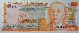Billete de Banco: 50 Quetzales (Guatemala(1969-1983 "Printer TDLR ...