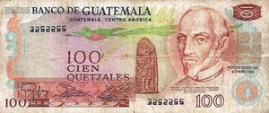 Billete de Banco: 100 Quetzales (Guatemala(1969-1983 "Printer TDLR ...