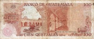 Billete de Banco: 100 Quetzales (Guatemala(1969-1983 "Printer TDLR ...