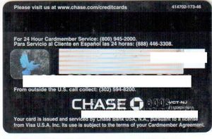 Bank Card: Chase (Chase, United States of AmericaCol:US-VI-0260