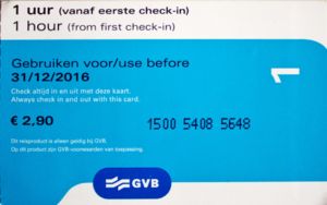 Transport Ticket: GVB tram in Amsterdam (GVB - Gemeentelijk ...