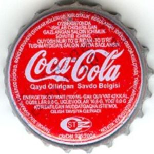 Bottle Cap: Coca-cola (The Coca-Cola Company, UzbekistanCol:SO-UZ-00002