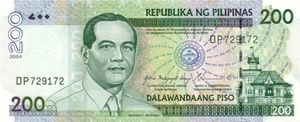 Billete de Banco: 200 Piso (Filipinas(2001-2013 Issue, Bangko Sentral ...