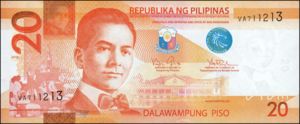 Banknote: 20 Piso (Philippines(2010-2022 "New Design" Issue) Wor:P-206a.2