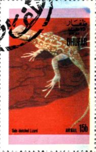 Stamp: Side-Blotched Lizard (Oman, Dhufar: Cinderella Stamps(Reptiles ...