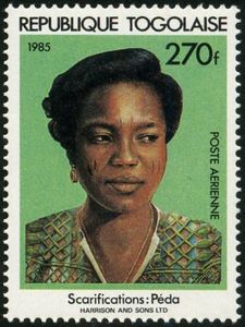 Stamp: Scarification-Peda (Togo(Scarification) Mi:TG 1864,Sn:TG 1322,Yt ...