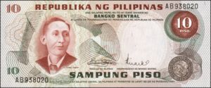 Banknote: 10 Piso (Philippines(1970 (ND) First Issue, Bangko Sentral ng ...
