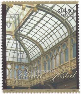 Stamp: Glass roof (Mexico(Postal Headquarters Building, Cent.) Mi:MX ...