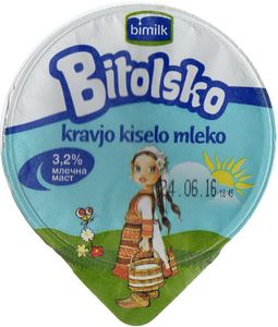 ป้ายอาหาร: Bitolsko kravjo kiselo mleko (Mlekara AD Bitola, มาเซโดเนีย ...
