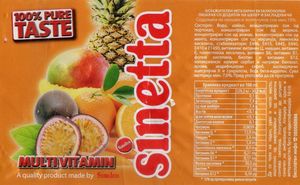 Drink Label: Sinetta multivitamin (Kozuvcanka, North MacedoniaCol:MK ...