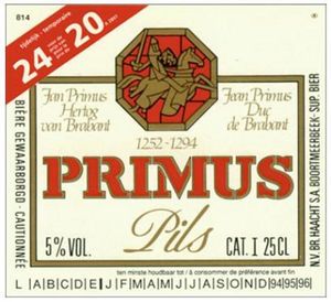 Drink Label: Primus Pils (Haacht, BelgiumCol:BE-BEER-007592
