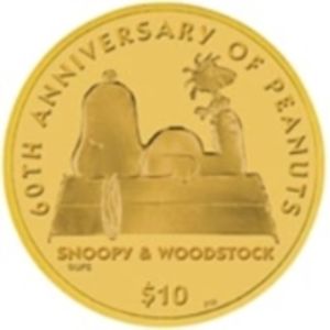 Coin: 10 Dollars (Peanuts 60th Anniversary. Snoopy) (British Virgin ...