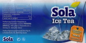 Drink Label: Sola ice tea peach (Birra Peja, KosovoCol:KO-TEA-000001 🏷️