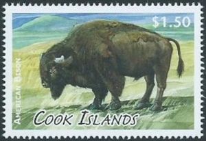 Stamp: American Bison (Bos bison) (Cook Islands(Global wildlife) Mi:CK ...