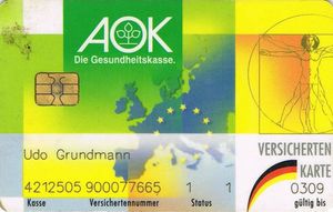 Functional Card: AOK - Versicherten Karte (Insurance, Germany, Federal ...
