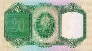 Billete de Banco: 20 Escudos (Portugal(1941-1959 Chapa 6 and 6A Issue ...