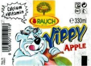 Drink Label: Rauch yippy apple (Rauch Fruchtsäfte GmbH, AustriaCol:AT ...