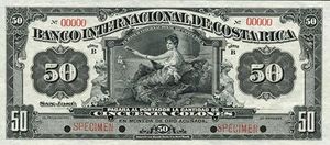 Banknote: 50 Colones (Costa Rica(1914-1935 "Series A" Issue) Wor:P-163s