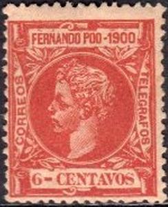 Stamp: Alfonso XIII (1900) (Fernando Poo(King Alfonso XIII 1900) Mi:ES ...