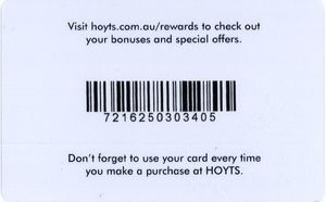 Functional Card: Hoyts Rewards (Yellow) (Cinema, Australia) (Hoyts) Col ...