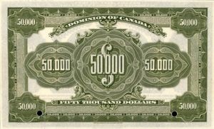 Billete de Banco: 50,000 Dollars (Canadá(1923-1925 Regular Issues) Wor ...