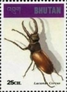 Stamp: Stag Beetle (Lucanus cervus) (Bhutan(Insects and Spiders) Mi:BT ...
