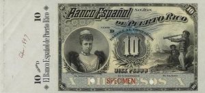 Banknote: 10 Pesos (Puerto Rico(1894-1897 Series D) Wor:P-27s
