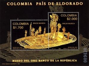 Stamp: Muisca Raft (Colombia(Colombia and the Eldorado Legend) Mi:CO ...