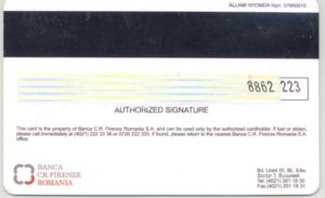 Bank Card: Silver (Banca C.R. Firenze, RomaniaCol:RO-VI-0058