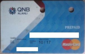 Bank Card: QNB (Prepaid) (Qatar National Bank (Egypt), EgyptCol:EG-MC-0026