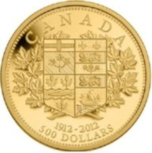 Coin: 500 Dollars (Canada's first gold coins, 100th Anniversary ...