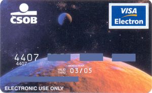 Cartões de bancos: ČSOB (ČSOB, República TchecaCol:CZ-VE-0044.01