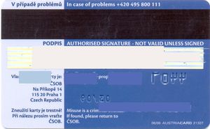 Cartões de bancos: ČSOB - Staroměstská radnice, Praha (ČSOB, República ...