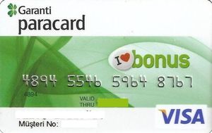 Bank Card: Garanti Paracard (Garanti Bankası, Türkiye (Turkey)Col:TR-VI ...