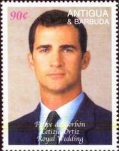 Stamp: Crown Prince Felipe de Borbon (Antigua and Barbuda(Marriage of ...