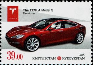 Stamp: Tesla Model S - Electric Car (Kyrgyzstan(Cars of the 21st ...