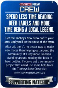 Drink Label: Tooheys New (Tooheys, AustraliaCol:AU-BEER-000012