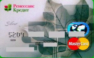 Bank Card: Renaissance bank Silver (Renaissance Credit, RussiaCol:RU-MC ...