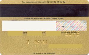 Tarjeta de Banco: KB - GOLD CARD (Komerční Banka (KB), República ...