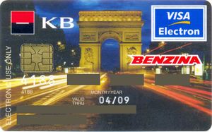 Bank Card: KB - BENZINA (Komerční Banka (KB), Czech RepublicCol:CZ-VE-0062