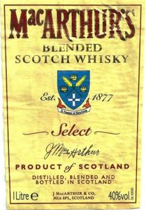 Drink Label: MacArthur's (James MacArthur & Co. Ltd., ScotlandCol:SQ ...