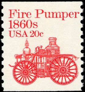 Stamp: Fire Pumper, 1860s (United States of America(Transportation ...