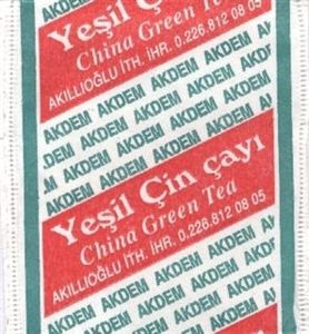 Tea Bag: Yeşil Çin çayi China Green Tea, text (Akdem, Türkiye (Turkey ...