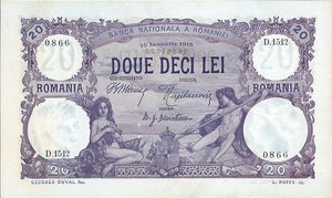 Banknote: 20 Lei (Romania(1909-1931 Issue) Wor:P-20a.13