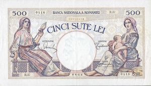 Banknote: 500 Lei (Romania(1924 Issue) Wor:P-28a