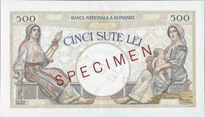 Banknote: 500 Lei (Romania(1924 Issue) Wor:P-28s