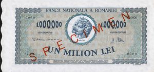 Banknote: 1,000,000 Lei (Romania(1943-1947 Issue) Wor:P-60s